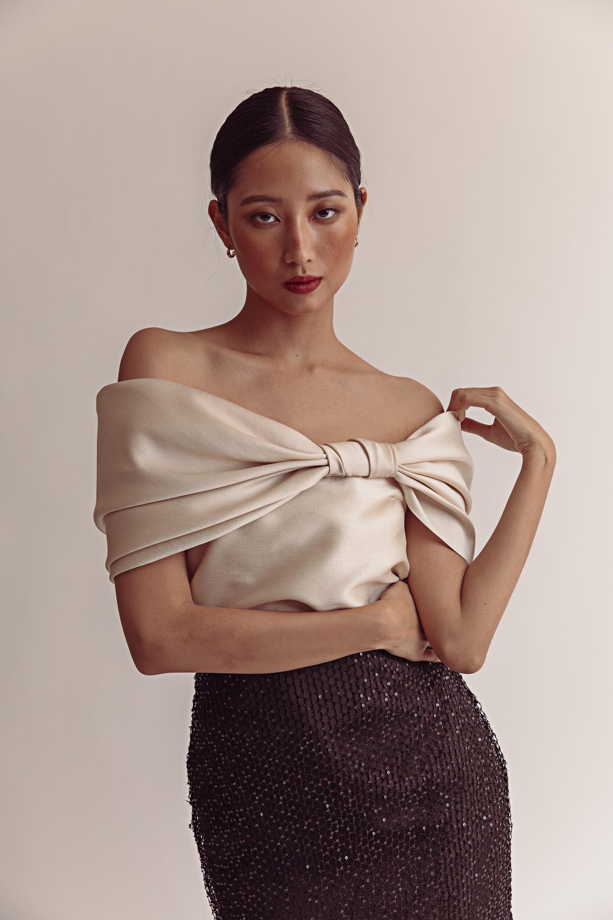 Nili Top in Light Gold– Vania Romoff Online