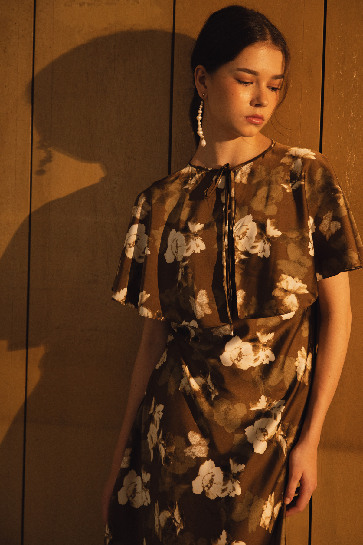 Sonya Dress in Brown Floral– Vania Romoff Online