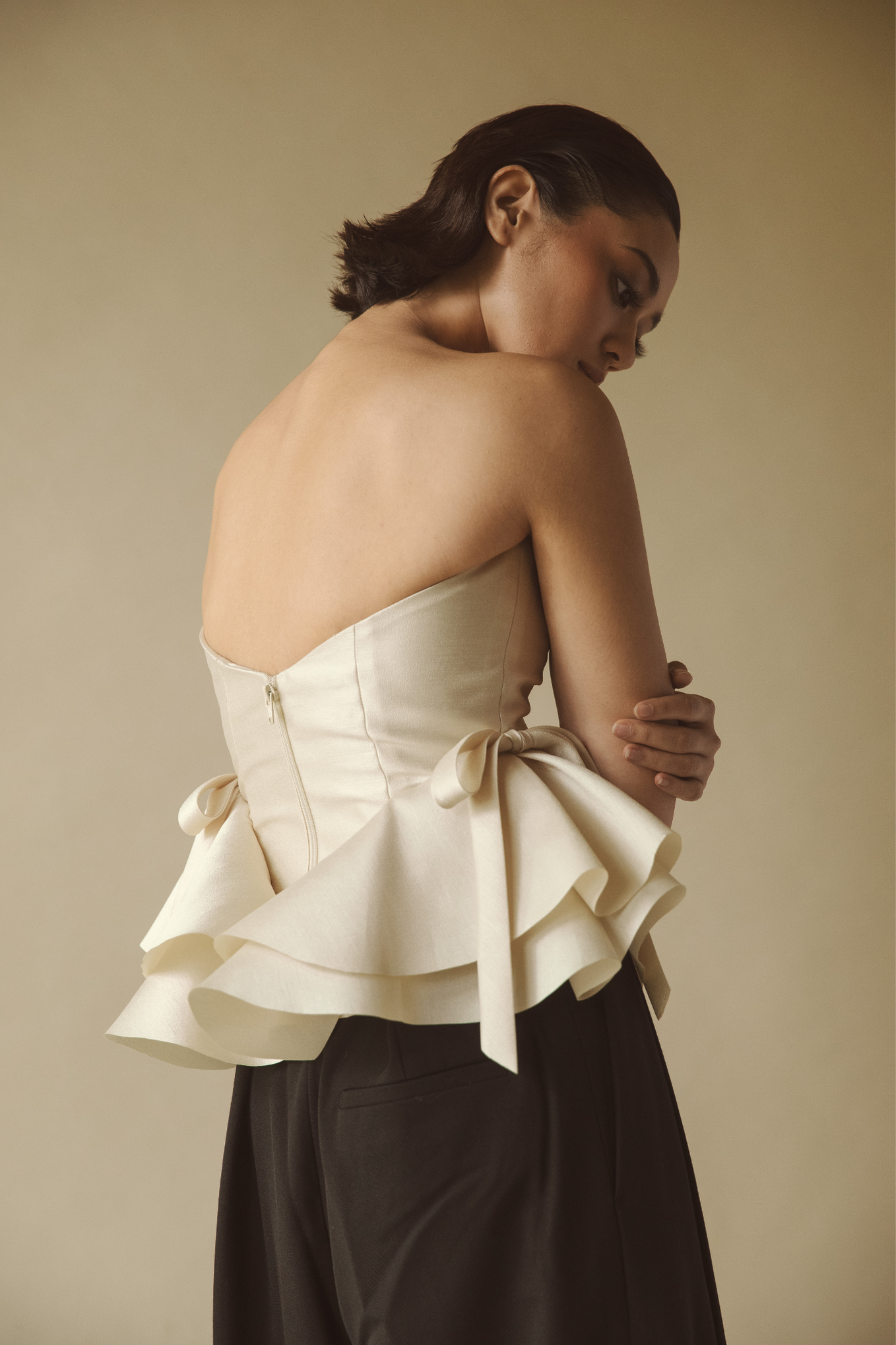 Lucy Top in Light Gold– Vania Romoff Online